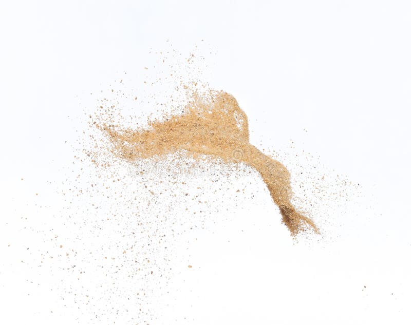 Sand Flying Explosion, Golden Sand Wave Explode. Abstract Sands Cloud ...