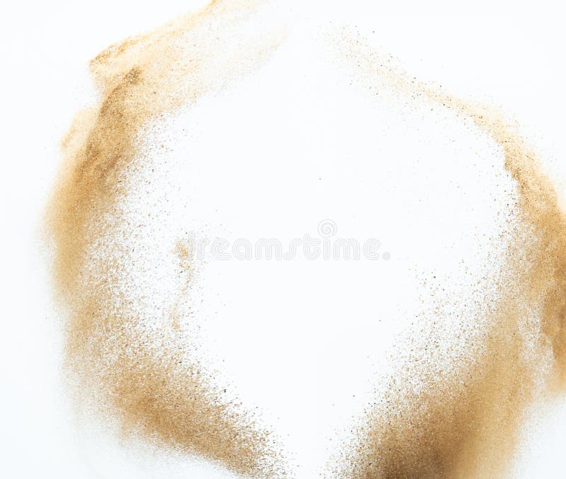 Sand Flying Explosion, Golden Sand Wave Explode. Abstract Sands Cloud ...