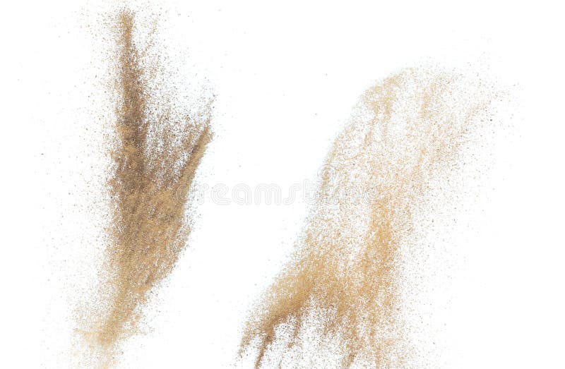 Sand Flying Explosion, Golden Sand Wave Explode. Abstract Sands Cloud ...