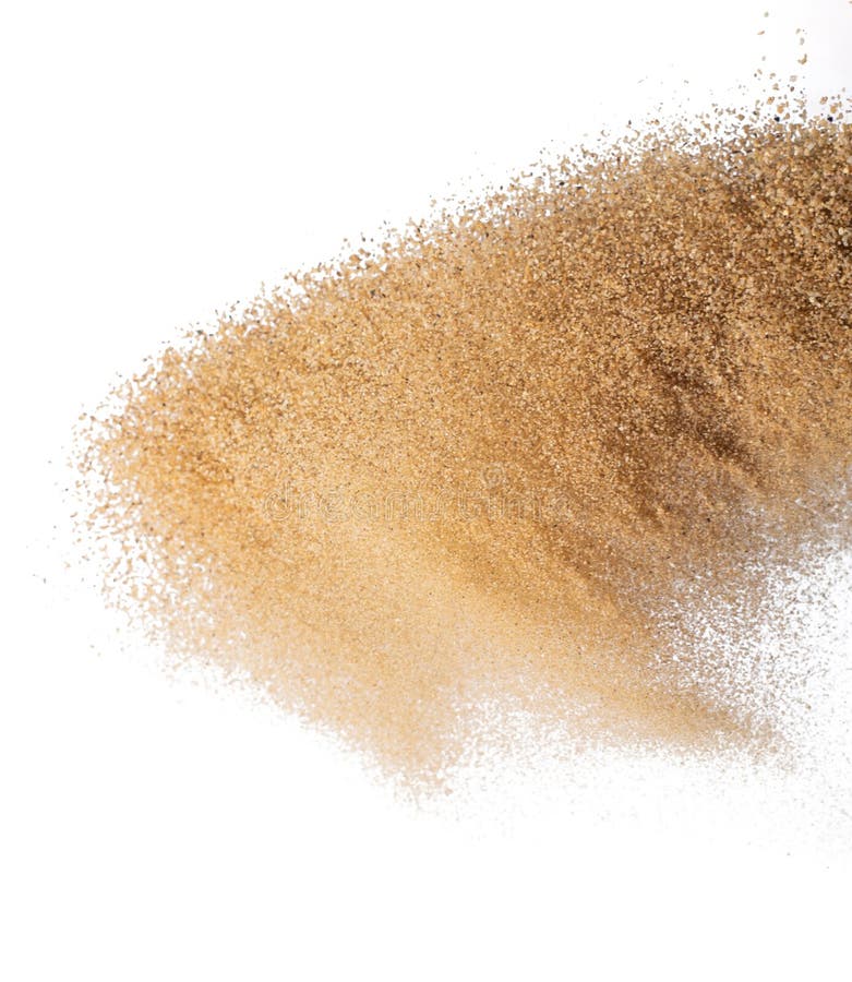 Sand Flying Explosion, Golden Sand Wave Explode. Abstract Sands Cloud ...