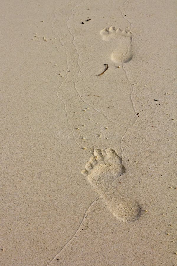 Sand Foot Print stock image. Image of holiday, journey - 24007525