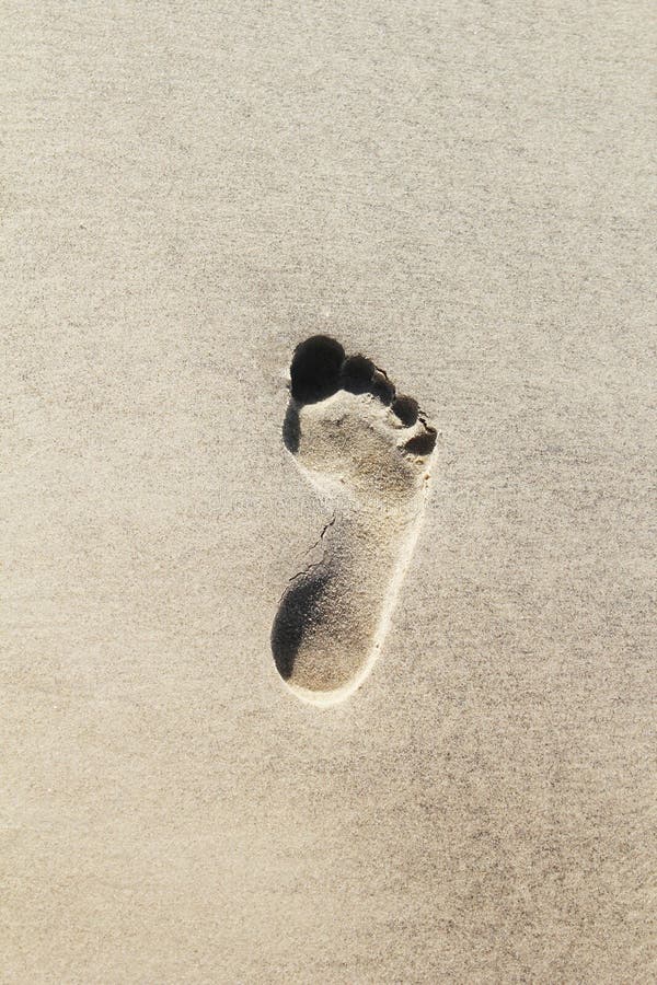 Single footprint on sand stock image. Image of explore - 5742053