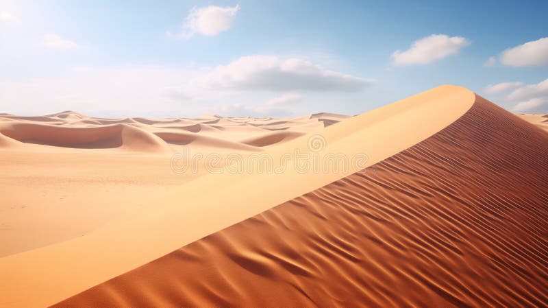 Sand in the Foreground with a View of Sand Dunes in the Desert Stock ...
