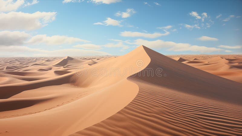 Sand in the Foreground with a View of Sand Dunes in the Desert Stock ...