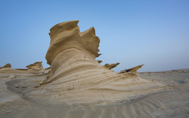Sand Formations in a Desert Near Abu Dhabi Stock Image - Image of rocks ...