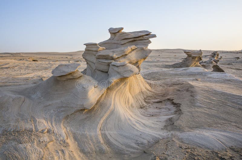 Sand Formations in a Desert Near Abu Dhabi Stock Image - Image of rocks ...