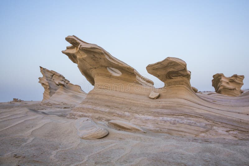 Sand Formations in a Desert Near Abu Dhabi Stock Photo - Image of ...