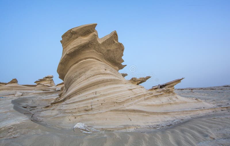 Sand Formations in a Desert Near Abu Dhabi Stock Photo - Image of rocks ...