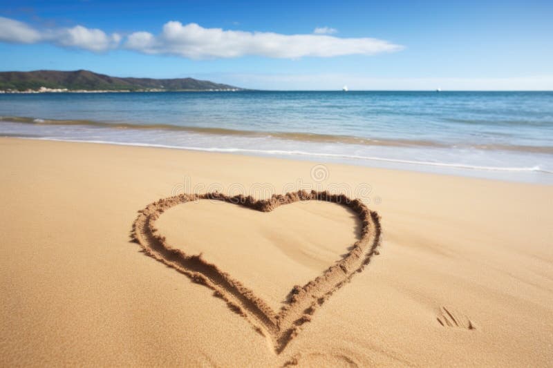 Sand Forming a Heart Shape on Beach Stock Image - Image of outdoors ...