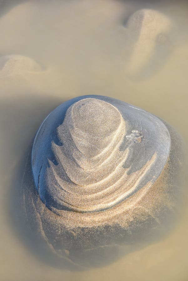 Sand Forms Abstract Shape on the Rocks As the Tide Goes Out Stock Image ...