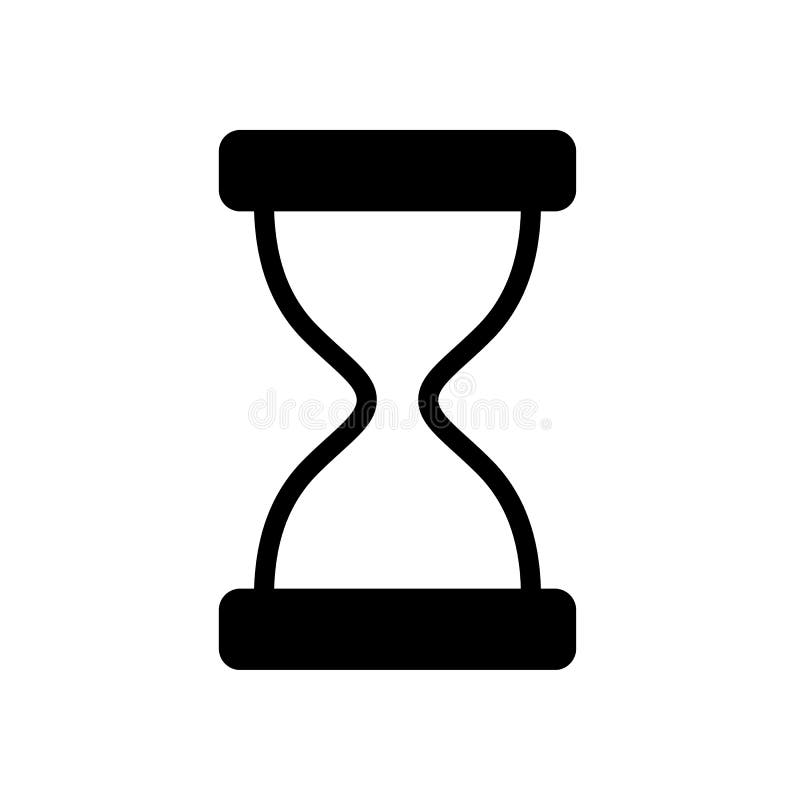 Sand Glass Clock Symbol Flat Black Line Icon, Vector Illustration Stock ...