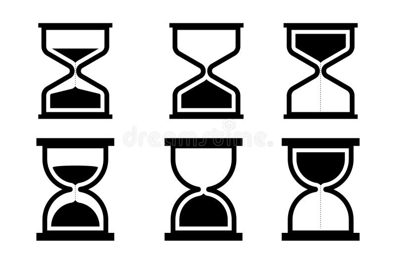 Sand Glass Time Icon Sand Clock Sand Time Icon Pack Stock Vector ...
