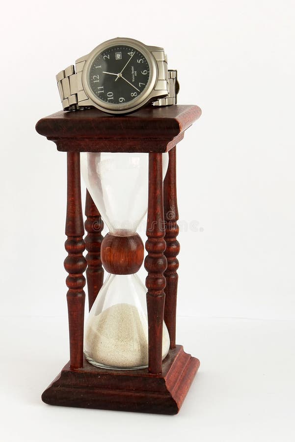 SAND-GLASS and WATCH stock photo. Image of isolated, minute - 1974832