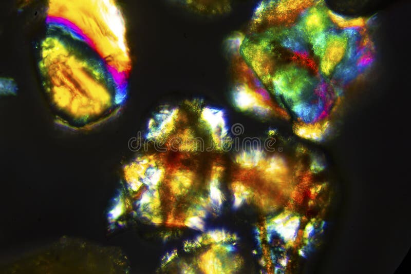 Sand Grains Under a Polarizing Microscope, from Machu Picchu Stock ...