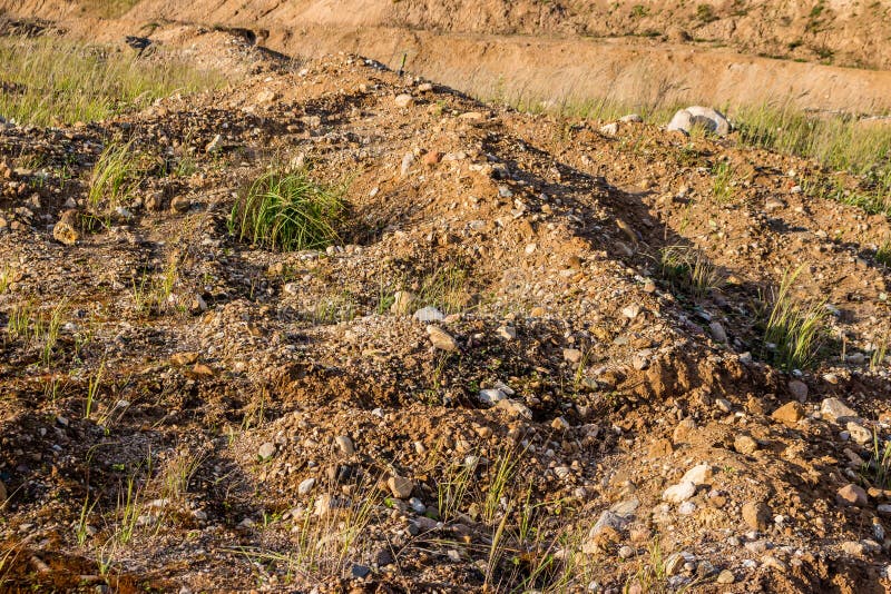 Sand and Gravel Quarry with Lots of Stones Stock Image - Image of ...