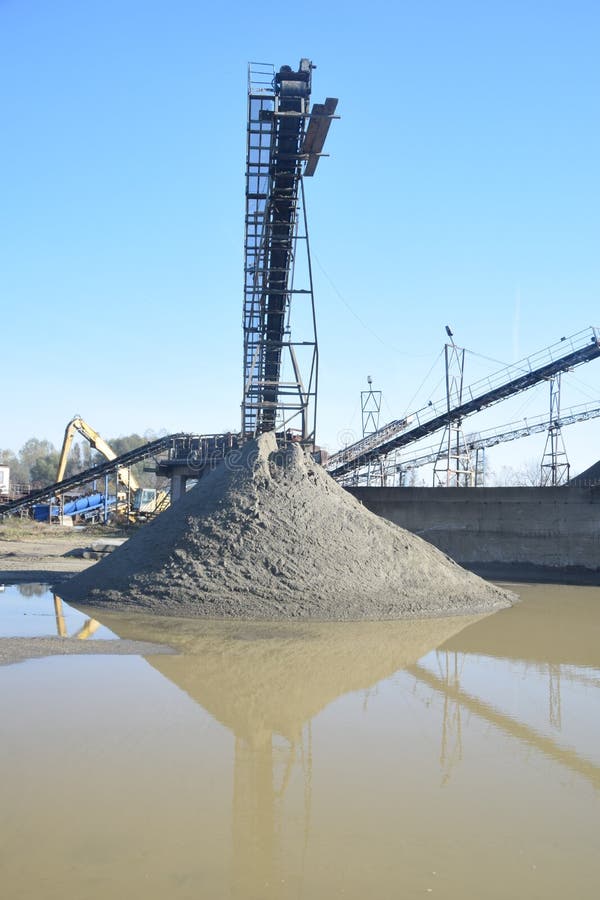 The Sand or Gravel from River Stock Photo - Image of cement, selling ...