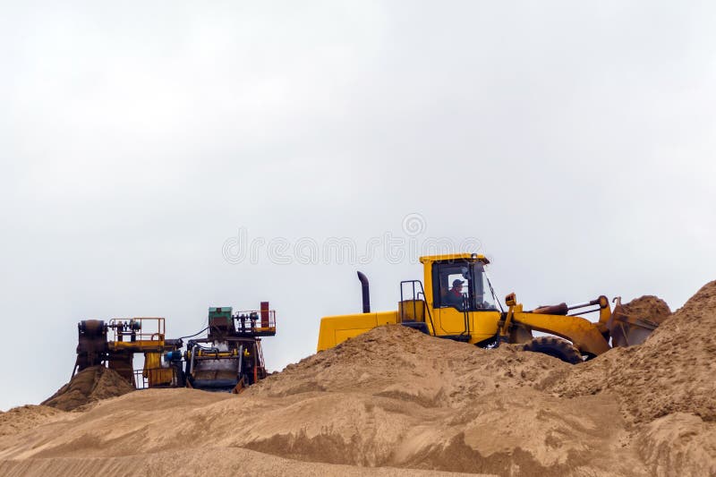 Sand and Gravel Separator and Bucket Loader Stock Image - Image of ...