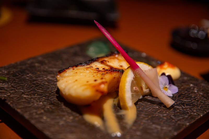 Sand Grilled Cod Fish stock photo. Image of late, dish - 375470038