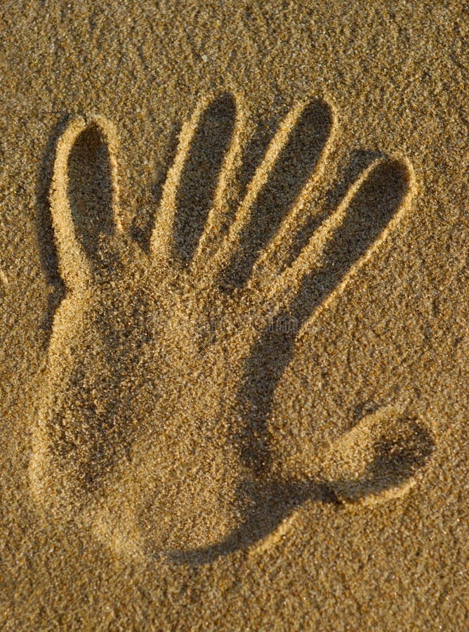 Sand Hand Stamp stock photo. Image of handprint, grit - 27334850