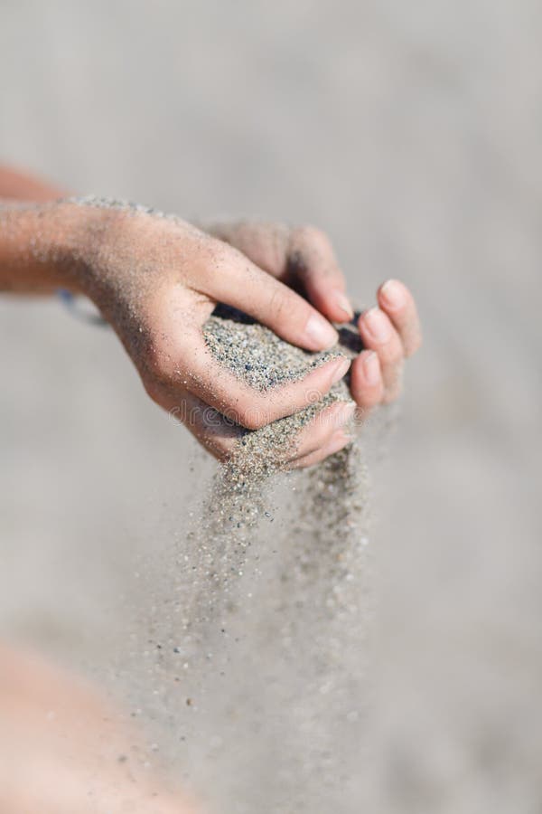Sand in hands stock image. Image of fingers, closeup - 97560131