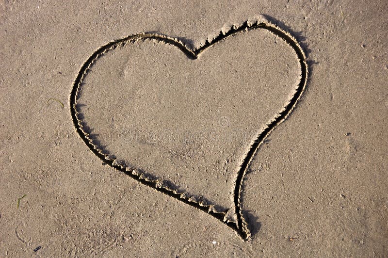 Sand Heart stock image. Image of coastline, beach, designed - 3942709