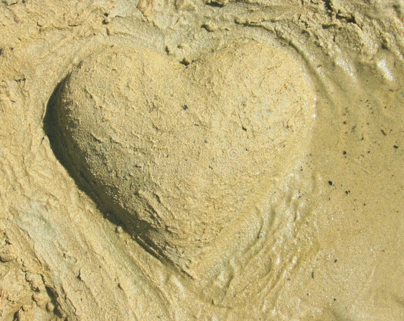 Sand heart stock image. Image of love, heart, february - 7662805