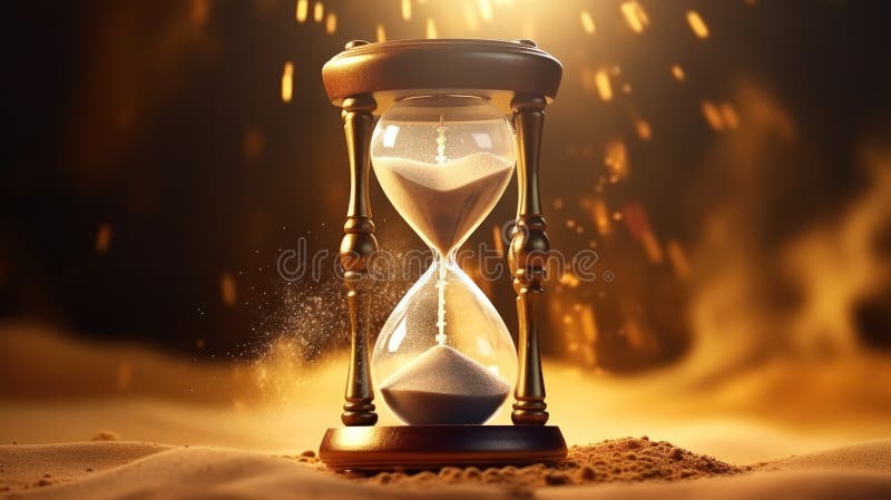 Sand Hourglass Flowing Background. Generative Ai Stock Illustration ...