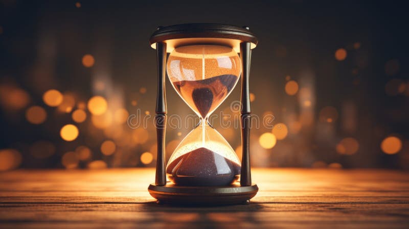 Sand Hourglass Flowing Background. Generative Ai Stock Illustration ...