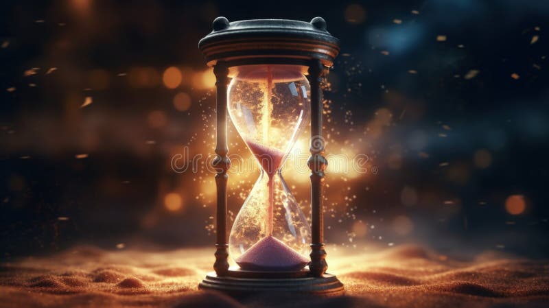 Sand Hourglass Flowing Background. Generative Ai Stock Illustration ...