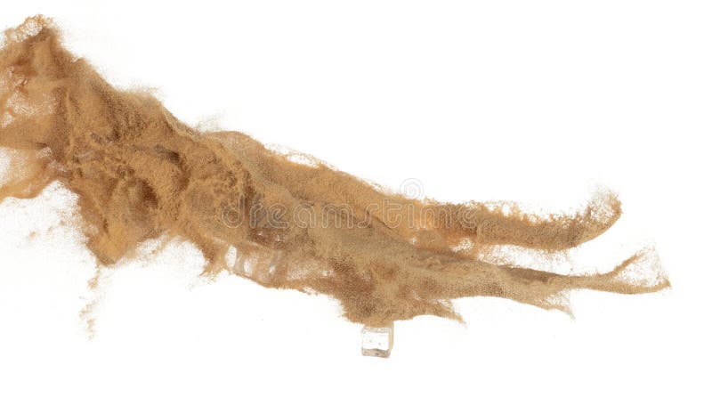 Sand with Ice Cube Flying As Hot Cold Fantasy, Sand Wave Explode ...