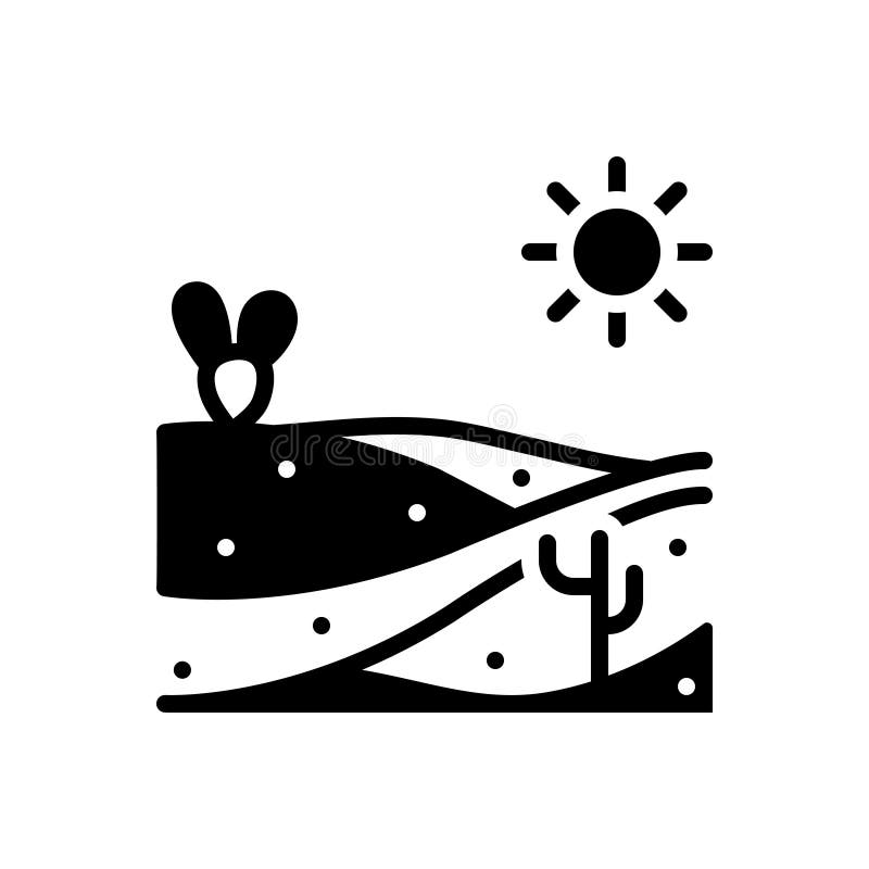 Black Solid Icon for Sand, Beach and Slit Stock Illustration ...