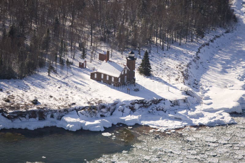 Sand Island lighthouse stock image. Image of light, bayfield - 12779033