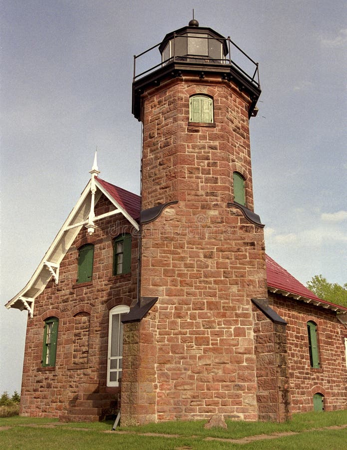 Sand Island Lighthouse stock photo. Image of brownstone - 4271858