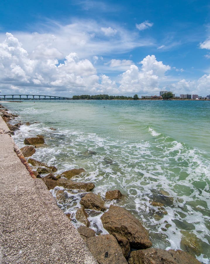 Sand Key Park stock image. Image of pelicans, flying - 48835095