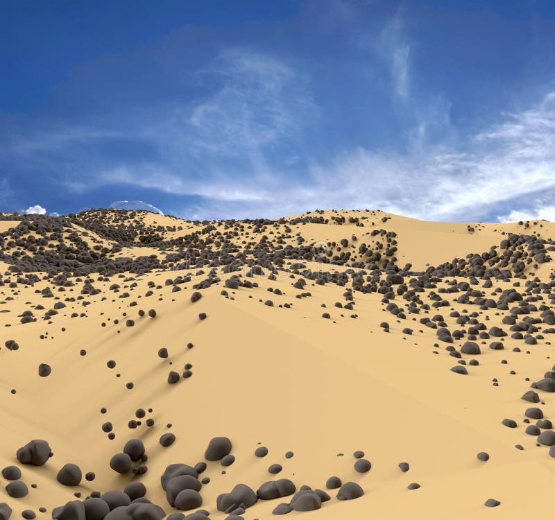 Sand Landscape , 3D Rendering Stock Illustration - Illustration of ...