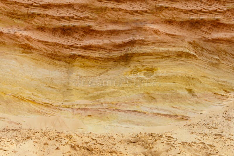 Sand Layers Structure. Sedimentary Rock-sandstone. Surface of Wall ...
