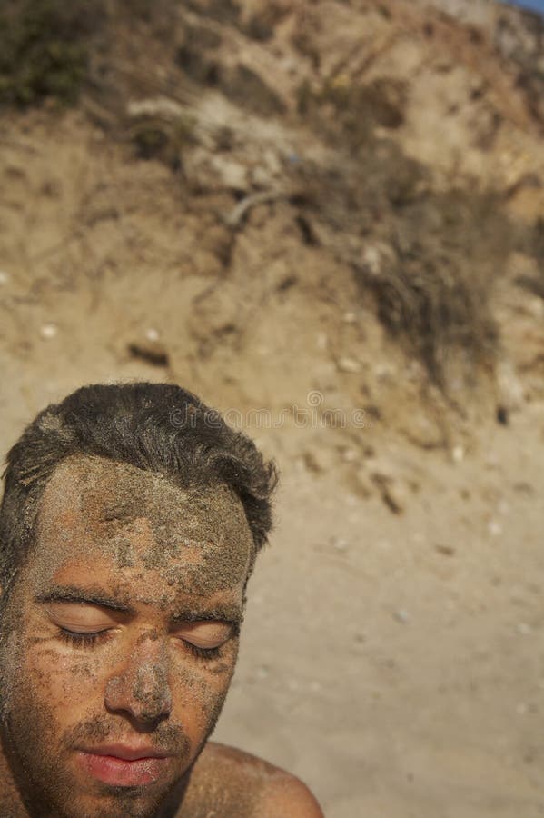 Sand man stock image. Image of vacation, sand, rock, portrait - 3140829