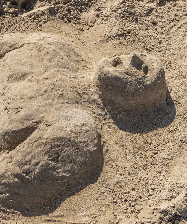 Sand Man Sculpture on the Beach Stock Photo - Image of childhood ...