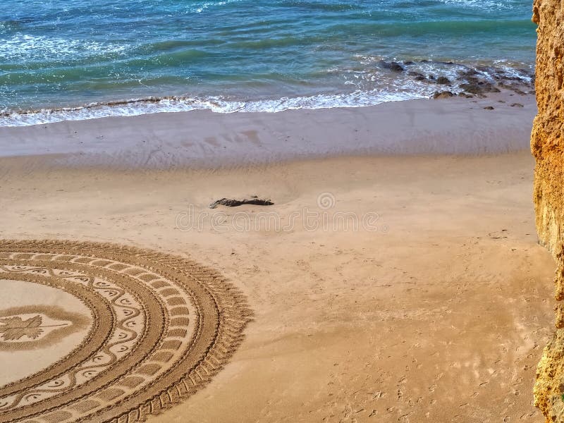 Sand Mandala Maple Leaf Beach Stock Photos - Free & Royalty-Free Stock ...