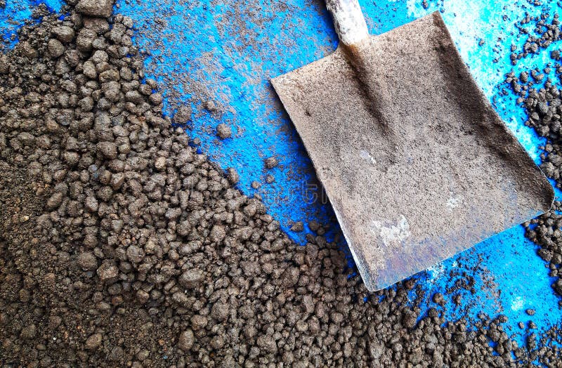 Sand Material To Build a House with a Hoe. Stock Photo - Image of house ...