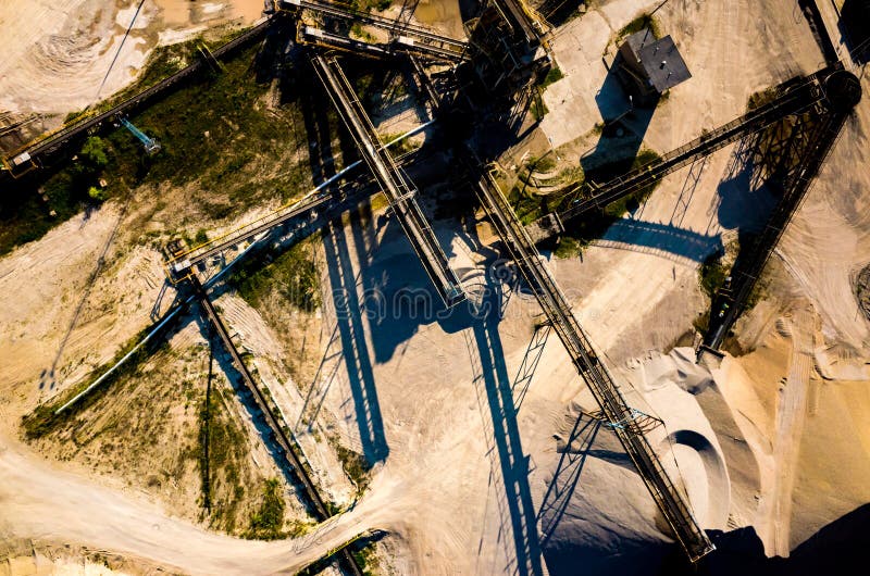 Sand mine aerial view stock photo. Image of construction - 72775222