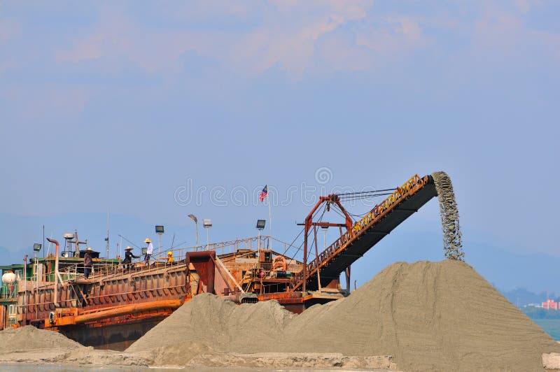 Sand mining stock image. Image of dredge, dredged, sand - 5539469