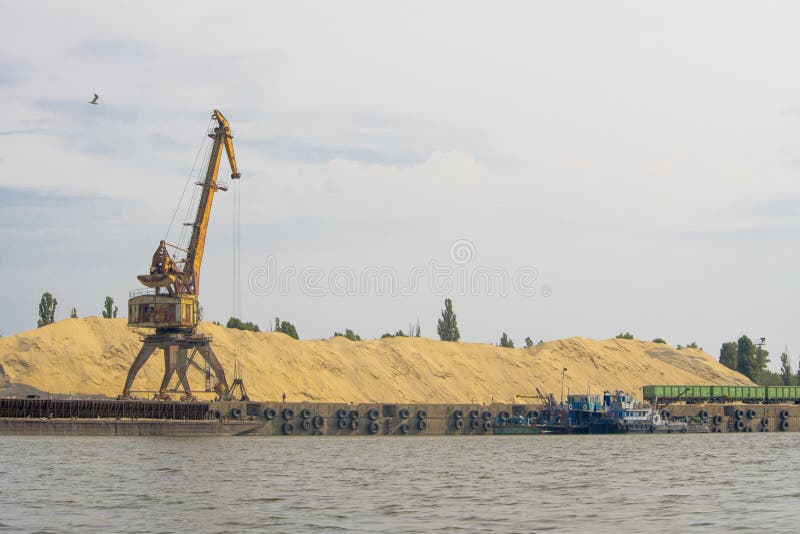 Sand Mining Along the Banks of the River Stock Photo - Image of moving ...