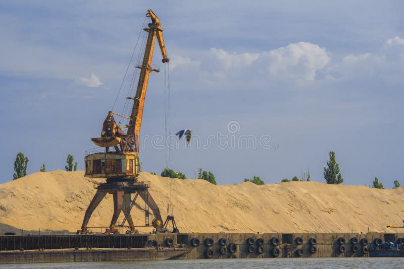 Sand Mining Along the Banks of the River Stock Image - Image of work ...