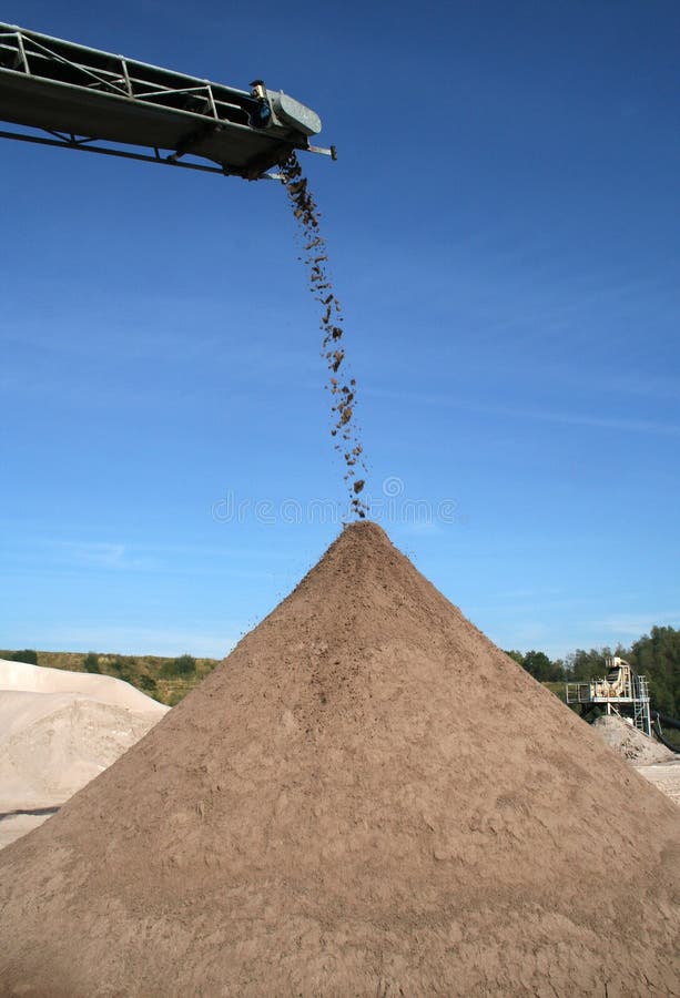 Sand mining in Limburg stock image. Image of heap, silversand - 107430993