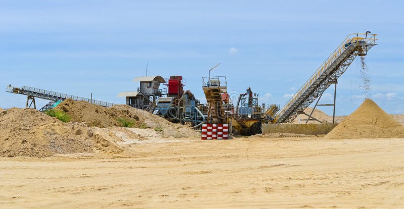Sand mining and operation stock photo. Image of industrial - 58297526