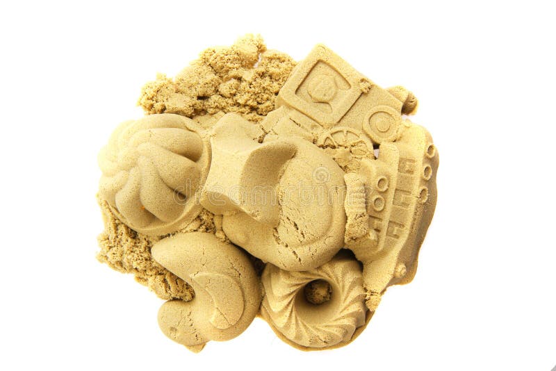 Sand Objects With Sea Shells Isolated Stock Photo - Image of grain ...