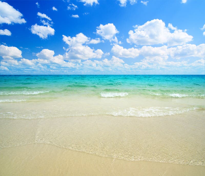 Ocean Sky Sand stock photo. Image of blue, green, caribbean - 104642