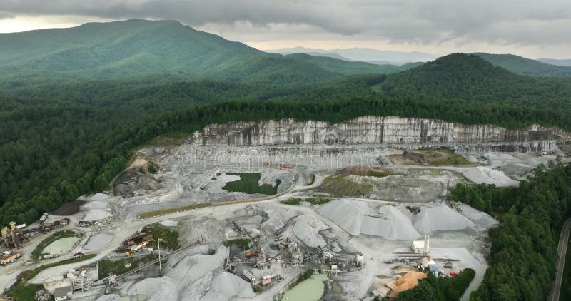 Large Quarry with Processing Plant for Crushed Stone. Extracting of ...