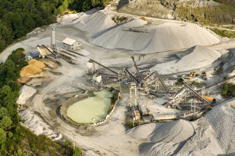 Sand Open-pit Mining Quarry with Processing Plant for Crushed Stone ...
